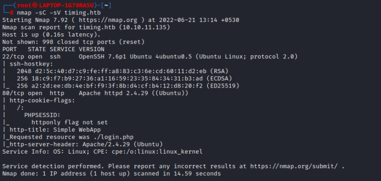 Timing – Hack The Box CTF Walkthrough - Blog | hemanthjoseph.com